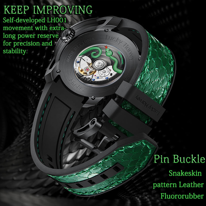 2024 New Arrival Spit Out Tongue Green Snake Automata Watch Lucky Harv ...