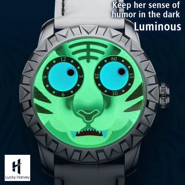 【Limited Edition 2022pcs】White Tiger Moving Eye Automatic Watch For Ma ...